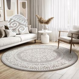 Sanat Teppich &raquo;Harmony 3204, auch als L&auml;ufer und rund&laquo; rund 12 mm H&ouml;he Wohnzimmer, Kurzflor, modern, Orient Optik, Schlafzimmer beige Kunstfaser &Oslash; 150cm 1 