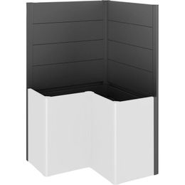 BioHort Sichtschutzelement f&uuml;r Hochbeet Belvedere L100 (L-Form), LxH: 102x91 cm grau Stahlblech H/L: 91cm x 102m