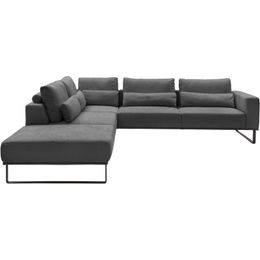 Musterring Ecksofa &raquo;JustB! PM100 Federkern & Kaltschaum, bequem, Breite 308cm, L-Form&laquo; wahlweise mit Funktion und Kissen, mit Metallkufe, Ma&szlig;e 200 x 308 cm grau 