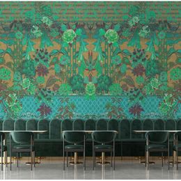 Livingwalls living walls Vliestapete &raquo;Florale Tapete Blumenmuster Ornamente&laquo; matt glatt gr&uuml;n Vlies B/L: 2,7m x 4m, Rollen: 1