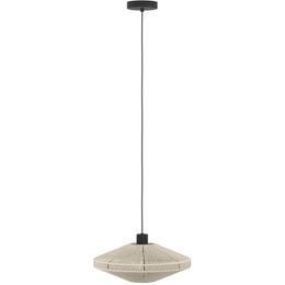 Eglo H&auml;ngeleuchte &raquo;Midsumer H&auml;ngelampe, Esszimmerlampe japanisch, Metall und Textil, E27&laquo; E27 1 Stk. H&auml;ngeleuchte - H110 x &Oslash;38 cm - schwarz - 1X40W 