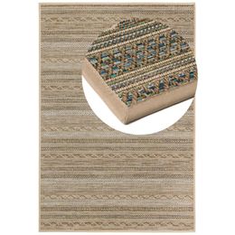 Dekowe Teppich &raquo;Joy Barbados beig&laquo; rechteckig 10 mm H&ouml;he meliert, gestreift, Rauten, mit Bord&uuml;re, In- und Outdoor geeignet beige Kunstfaser B : 67cm 1 Stk., 