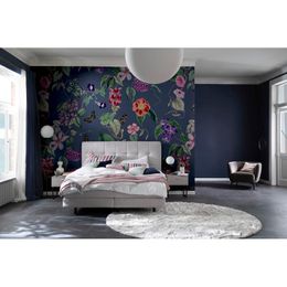 marburg Fototapete &raquo;Blossom&laquo; matt glatt Blumen moderne Tapete f&uuml;r Wohnzimmer Schlafzimmer K&uuml;che blau Vlies B/L: 2,12m x 2,7m, Rollen: 1