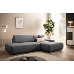 Home Affaire Ecksofa &raquo;TORGE, Schlafsofa Cord, Samtvelours u. Strukur fein, Couch in L-Form&laquo; Schlaffunktion und Bettkasten, Liegefl&auml;che: 210x125 cm, 