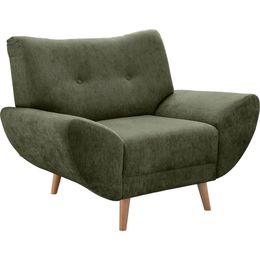 Home Affaire Sessel &raquo;Basta komfortable Wellenunterfederung, Breite 111cm&laquo; gr&uuml;n 100% Polyester Microfaser, gepolstert,Sessel, B/H/T: 111cm x 82cm x 