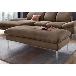 W.Schillig Hocker &raquo;enjoy&MORE&laquo; F&uuml;&szlig;e silber matt, Breite 151 cm braun Chenille-Flachgewebe R66 (85% Polyester, 15% Nylon);Longlife Xtra-Leder Z59: 