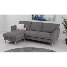 OTTO home Ecksofa &raquo;MARSEILLE (242/152cm),L-Form, Rec. rechts/links&laquo; Massivholzbeine aus Eiche, in verschieden Bez&uuml;gen und Farbvarianten grau 100% 