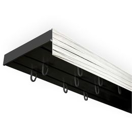 SN DECO GROUP Gardinenschiene &raquo;Vorhangschiene SH (1) mit Blende 5 cm&laquo; 3 l&auml;ufig-l&auml;ufig Fixma&szlig; schwarz Kunststoff B/L: 180cm, 3 l&auml;ufig