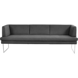 K+w Komfort & Wohnen K+W Komfort & Wohnen Polsterbank &raquo;Cube&laquo; Hammerkissenoptik, 2 Breiten, Hochkantkufe in Edelstahloptik grau B/H/T: 229cm x 82cm x 67cm, Leder CLOUD