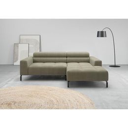 Home Affaire Ecksofa &raquo;Claya, 223 cm breit, L-Form, Kopfteilverstellung&laquo; Moderne Steppung, weicher Polsteraufbau & saugroboterfreundliche H&ouml;he 100% 
