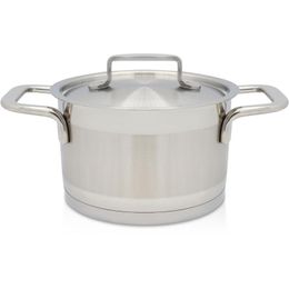 Kr&uuml;ger Fleischtopf &raquo;Kreta&laquo; 2 Stk. tlg. Edelstahl 18/10 silber 5 l + &Oslash; 24cm + H&ouml;he 14,5cm