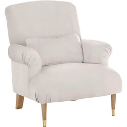 Home Affaire XXL-Sessel &raquo;Cholet Sessel&laquo; mit Zierkissen und Beinen aus Eiche, Bezugsqualit&auml;t: Baumwollmix, Big beige Baumwollmix (40% Baumwolle/60% 