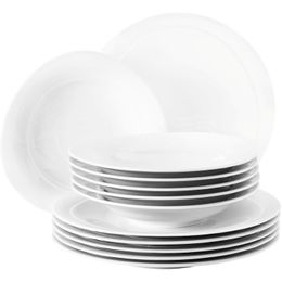 Seltmann Weiden Tafelservice &raquo;Geschirr-Set Trio&laquo; Geschirr, Teller Set, wei&szlig;, Made in Germany, 12 Teile, f&uuml;r 6 Personen wei&szlig; Porzellan 12 Stk.