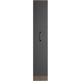 Wiho-K&uuml;chen wiho K&uuml;chen Apothekerschrank &raquo;Elba, Breite/H&ouml;he: 30/165 cm&laquo; mit 4 Ablagek&ouml;rben schwarz Holzwerkstoff B/H/T: 30cm x 165cm x 57cm, T&uuml;ren: 1 Stk.