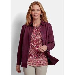 GOLDNER Hemdjacke in Veloursleder-Optik in aubergine | Gr.: 42