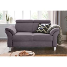 Sit & More sit&more 2-Sitzer &raquo;Arngast&laquo; inklusive Federkern und Kopfteilverstellung grau B/H/T: 156cm x 84cm x 93cm, Struktur, R&uuml;ckseitemit Stoff bezogen