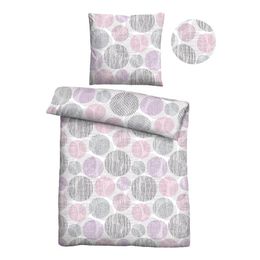 Bettw&auml;sche &raquo;0360445&laquo; 2 Stk. absolut flauschig, weich + wohlig warm, 100% Polyester, Rei&szlig;verschluss lila Fleece, Obermaterial: 100% Polyester B/L: 