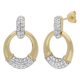 Firetti Damen Paar Ohrstecker &raquo;Schmuck Geschenk Silber 925 Ohrschmuck Ohrringe T&uuml;rklopfer bicolor&laquo; mit Zirkonia (synth.) Silber 925 (Sterlingsilber)