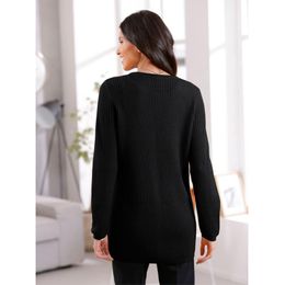 Sieh an! Long-Strickjacke in schwarz | Gr.: 52