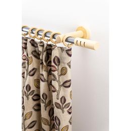 Garesa Gardinenstange &raquo;PEMPIA&laquo; &Oslash; 20 mm 1 l&auml;ufig-l&auml;ufig Wunschma&szlig;l&auml;nge Vorhanggarnitur, verl&auml;ngerbar, Knopf m.Ausschnitten, mit Ringen beige 