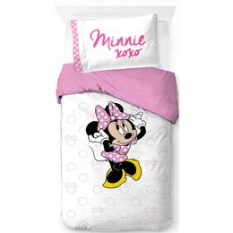 Disney Kinderbettw&auml;sche &raquo; Minnie Mouse XOXO&laquo; 2 100% Baumwolle rosa Linon, Obermaterial: 100% Baumwolle B/L: 135cm x 200cm, 1 Stk., 1 Stk., Linon, B/L: 80cm x