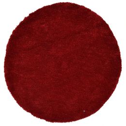 Tom Tailor HOME Hochflor-Teppich &raquo;Shaggy Teppich Cozy&laquo; rund 25 mm H&ouml;he Uni Farben, auch in Pastell Farben, weich & kuschelig rot Polyester &Oslash; 140cm 1 