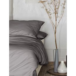 Irisette Bettw&auml;sche &raquo;Premium Satin Bettw&auml;sche Paris&laquo; 3 Stk. hochwertige Uni Premium Bettw&auml;sche mit Rei&szlig;verschluss, 100% Baumwolle grau Mako-Satin, Obermaterial