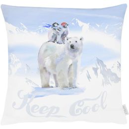 Apelt Dekokissen &raquo;Felix&laquo; blau Baumwolle, Polyester B/L: 46cm x 46cm, 1 Stk.