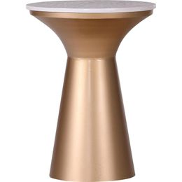 Home Affaire Beistelltisch &raquo;Menton&laquo; mit goldfarbenem Gestell und Terazzo Platte, in elegantem Design gold Einheitsgr&ouml;&szlig;e