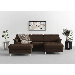 Sit & More sit&more Ecksofa &raquo;Marano L-Form&laquo; inklusive Kopfteilverstellung, optional Schlaffunktion & Bettkasten braun 100% Polyester B/H/T: 257cm x 166cm, Luxus-