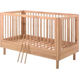 Vipack Babybett &raquo;hochwertig, stabil gebaut, Made in Europe, Oberfl&auml;che ge&ouml;lt lt. EN71-3&laquo; 70/140 cm, mit Schlupfsprossen und Lattenrost, h&ouml;henverstellbar 