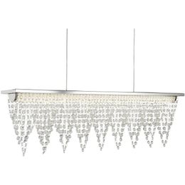 Searchlight H&auml;ngeleuchte &raquo;Drape LED Bar Pendant - Chrome Metal & Clear Crystal&laquo; LED-Modul 1 Stk. Neutralwei&szlig; silber 1, H: 24cm, 1 Stk.