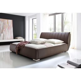Meise M&ouml;bel meise.m&ouml;bel Polsterbett &raquo;Luna&laquo; mit Lattenrost und Bettkasten braun Bezug Bett: Kunstleder Liegefl&auml;che L&auml;nge B: 200cm x 180cm, Kunstleder, H&ouml;he 