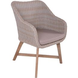 Garden Pleasure Gartenlounge-Sessel &raquo;OAKLAND&laquo; Set, 4 Stk. tlg. inkl. Auflagen grau Obermaterial: 100% Polyester B/H/T: 65cm x 84cm x 60cm