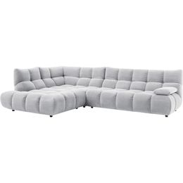 Home Affaire Ecksofa &raquo;Cozy Bubble, mit klappbarer Armlehne, Breite 324 cm&laquo; mit eleganter Steppung, Rundumbezug & weicher Polsterung grau 95% Polyester