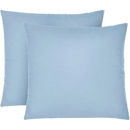 Biberna Kissenbezug &raquo;Michi Feinjersey mit Rei&szlig;verschluss&laquo; verschiedene Gr&ouml;&szlig;en, Feinjersey Kissenh&uuml;lle aus 100% Baumwolle blau Feinjersey, Obermaterial: 100% 