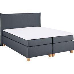 Home Affaire Boxspringbett &raquo;Houssay&laquo; inkl. Topper, 5 Breiten, 2 H&auml;rtegraden auch in &Uuml;berl&auml;nge 220 cm grau Struktur fein (100% Polyester) Struktur fein