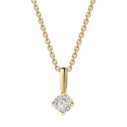 Firetti Damen Kette mit Anh&auml;nger &raquo;Schmuck Geschenk Silber 925 Halskette Anh&auml;nger Solit&auml;r Lab Grown&laquo; mit Brillant gold 0,2, Diamanten Silber 925 (