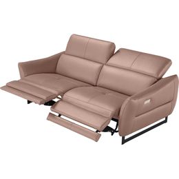 Egoitaliano 2,5-Sitzer &raquo;Dafne, elegantes Designsofa mit hohem Sitzkomfort&laquo; mit und ohne elektrischer Relaxfunktion, Kopfteile manuell verstellbar rosa Leder &raquo;BULL