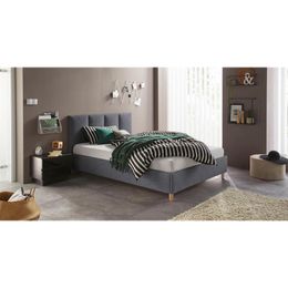 Westfalia Schlafkomfort Polsterbett grau Liegefl&auml;che L&auml;nge B: 200cm x 140cm, Strukturstoff, Bonnell-Federkernmatratze H2