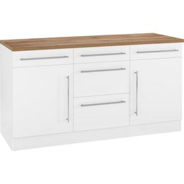KOCHSTATION Unterschrank &raquo;KS-Samos&laquo; Breite 150 cm wei&szlig; Holzwerkstoff wei&szlig;, B/H/T: 150cm x 85cm x 60cm