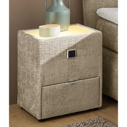 Jockenh&ouml;fer Nachtkonsole &raquo;Lancy&laquo; mit LED-Beleuchtung beige Glas, Holzwerkstoff B/H/T: 42,5cm x 53cm x 45cm, 1 Stk.