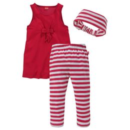 Kidsworld Kleid, Leggings & Haarband in rot-wei&szlig; | Gr.: 140/146