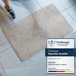 OTTO home Fu&szlig;matte &raquo;Sydney, Schmutzfangmatte&laquo; rechteckig 6 mm H&ouml;he melierte Optik, rutschhemmend, f&uuml;r In- und Outdoor, waschbar beige Baumwolle B : 