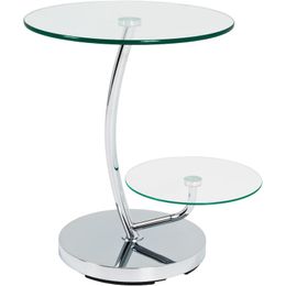 HAKU Beistelltisch &raquo;Sofatisch, Wohnzimmertisch&laquo; 1 Stk. tlg. rund - aus Metall Silber - &Oslash;/H 52/55 cm grau B/H/T: 52cm x 55cm x 52cm, Fu&szlig; galvanisiert,