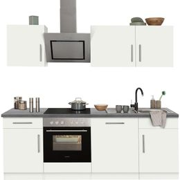Wiho-K&uuml;chen wiho K&uuml;chen K&uuml;chenzeile &raquo;Cali - K&uuml;che mit E-Ger&auml;ten - Komplett Set&laquo; Breite 220cm, K&uuml;che mit Hanseatic E-Ger&auml;ten wei&szlig; B/H/T: 220cm x 60cm