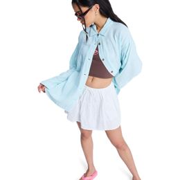 Roxy Damen Langarmshirt "Morning Shine Stripe", blau, Gr. S, Obermaterial: 80% Baumwolle, 20% Leinen., Shirts
