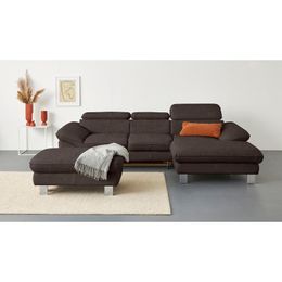 COTTA Ecksofa &raquo;Driver L-Form, B: 268 cm&laquo; Kopfteilverstellung, optional Schlaffunktion & Bettkasten LEDER BEEFY (ein abgedecktes Spalt-Rindsleder) im 