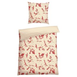 Schiesser Wendebettw&auml;sche &raquo;Rowan aus weicher Baumwolle in wundersch&ouml;nem Beerenprint&laquo; 2 Stk. Made in Green wei&szlig; Feinbiber, Obermaterial: 100% Baumwolle B/L: 