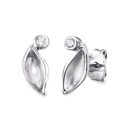 Bruno Banani Damen Paar Ohrstecker &raquo;Schmuck Geschenk Silber 925 Ohrschmuck Ohrringe Blatt&laquo; mit Zirkonia (synth.) silber Silber 925 (Sterlingsilber)